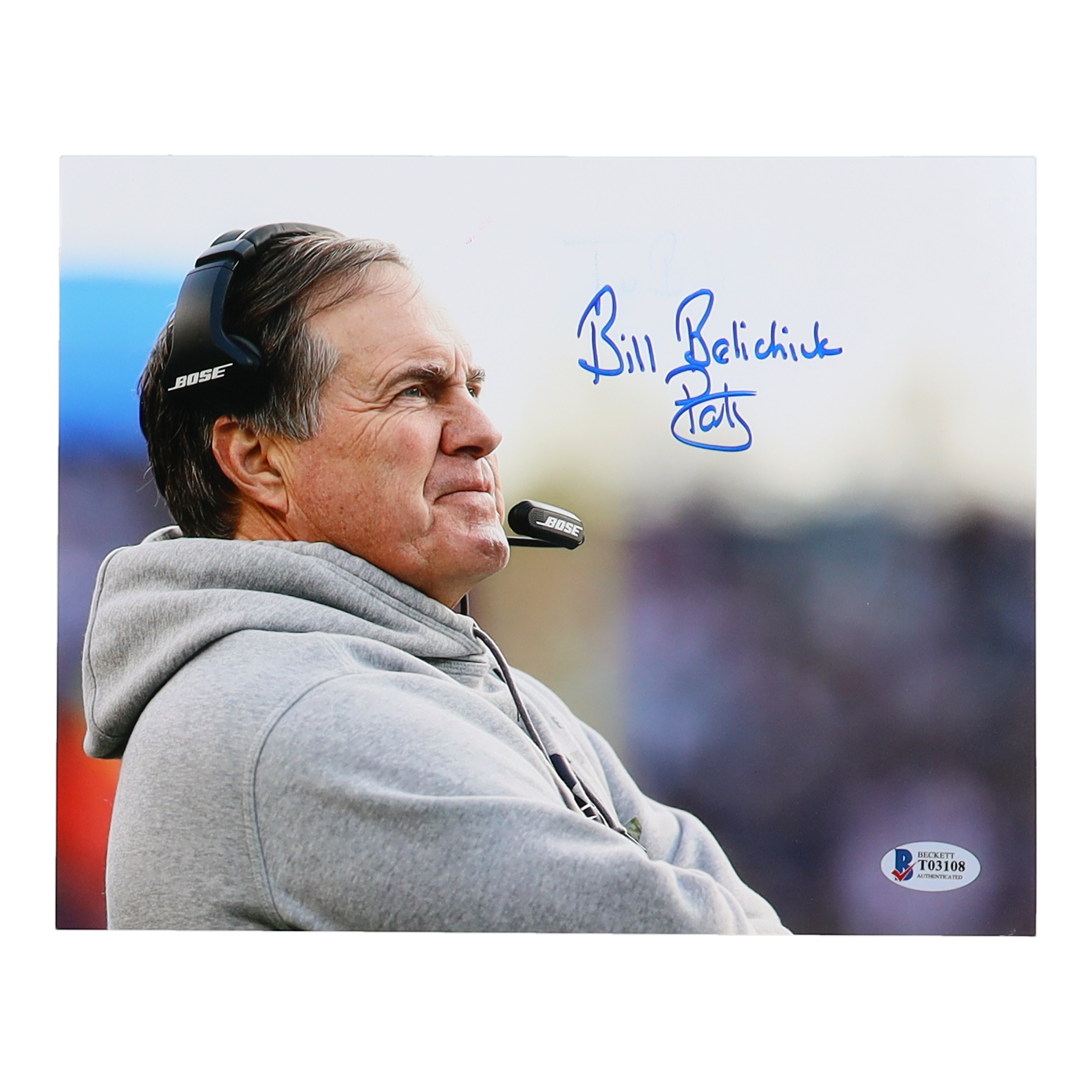 Bill Belichick Signed Patriots 8x10 Photo Inscribed "Pats" (Beckett ...
