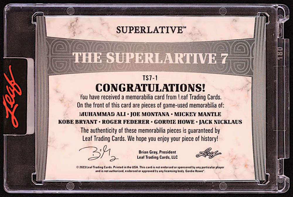 Joe Montana / Kobe Bryant / Gordie Howe / Muhammad Ali / Mickey Mantle ...