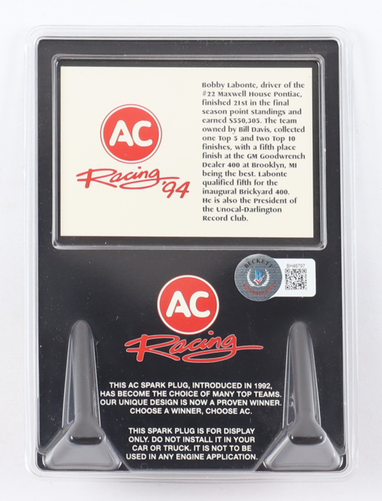 Bobby Labonte Signed LE #22 Maxwell House Pontiac Spark Plug (Beckett ...