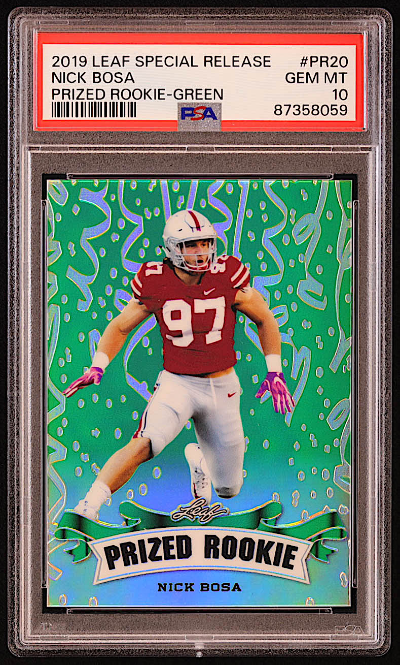 Nick Bosa 2019 Leaf Metal Special Release Prized Rookie Green #PR20 RC ...