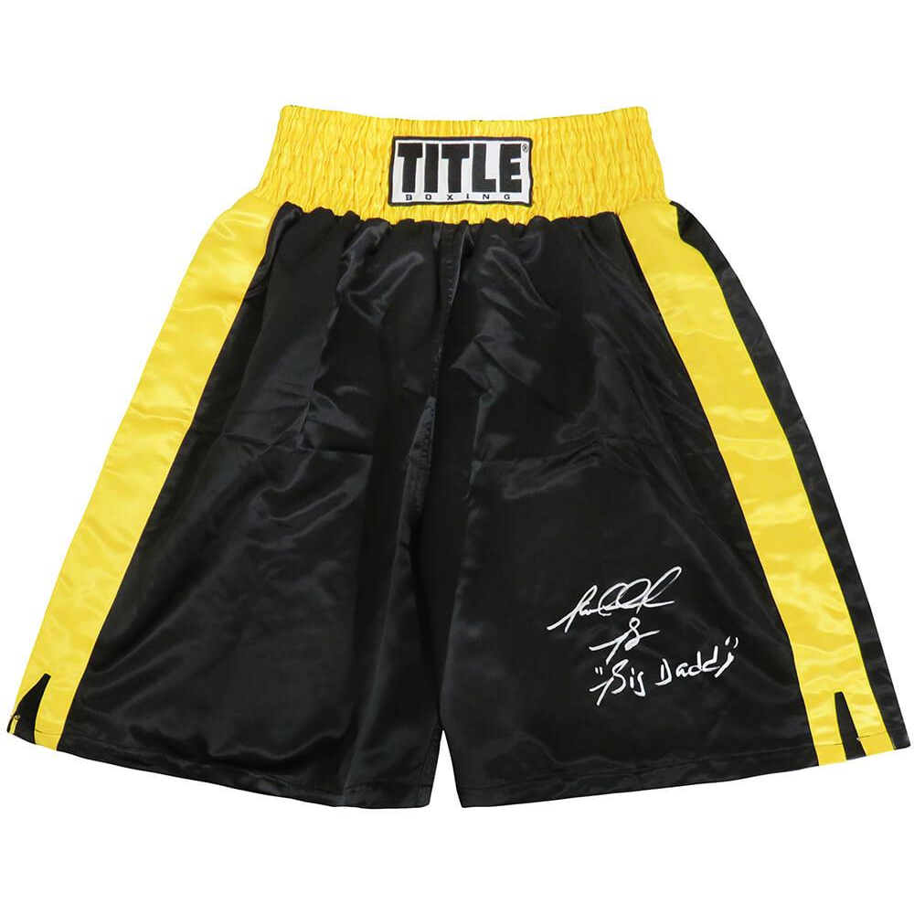 Riddick Bowe Signed Title Boxing Trunks Inscribed "Big Daddy" (Schwartz ...
