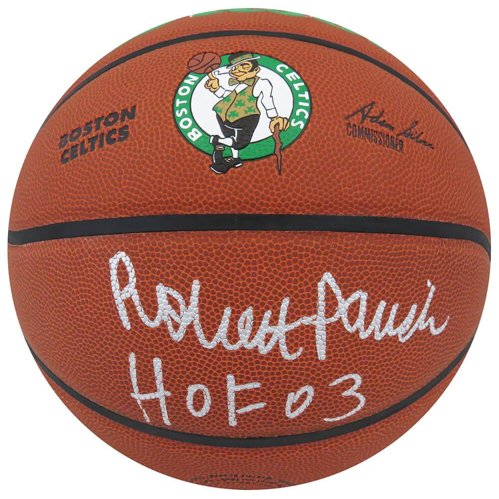 Robert Parish Signed Celtics Logo NBA Basketball Inscribed "HOF 03 ...