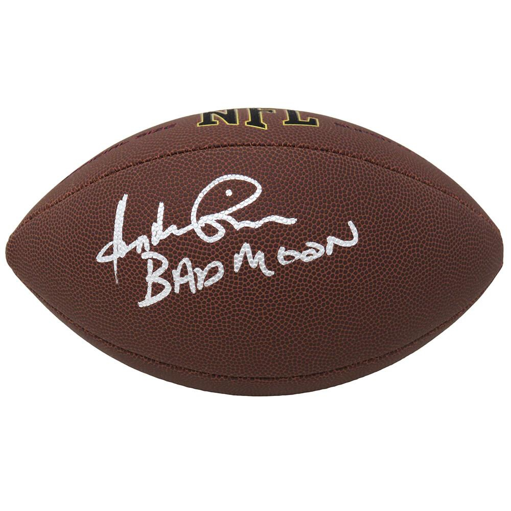 Andre Rison Signed NFL Football Inscribed "Bad Moon" (Schwartz ...