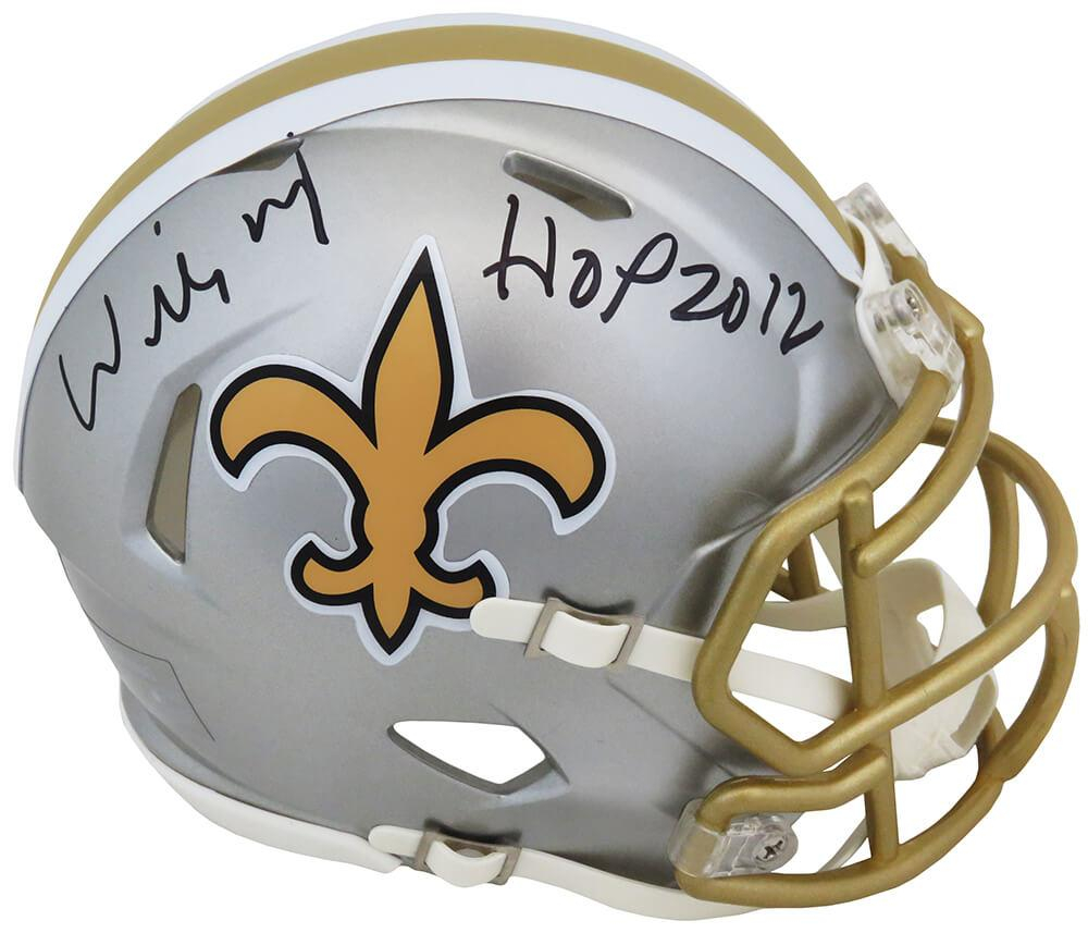 Willie Roaf Signed Saints Flash Alternate Speed Mini Helmet Inscribed ...