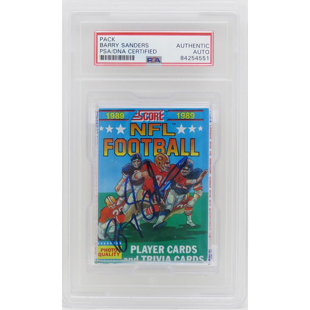 Barry Sanders Signed 1989 Score Football Trading Card Pack (PSA ...