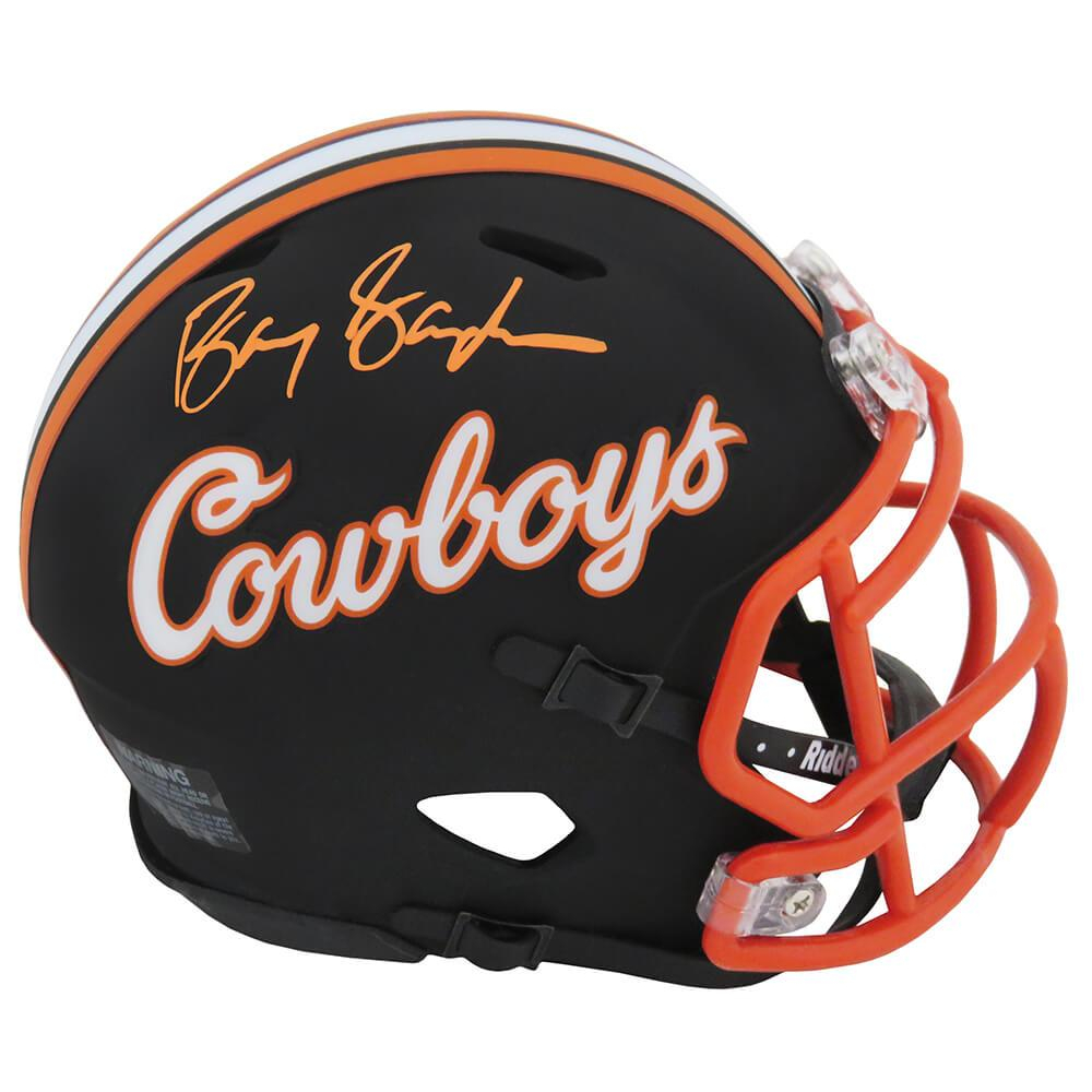 Barry Sanders Signed Oklahoma State Cowboys Speed Mini Helmet (Schwartz ...
