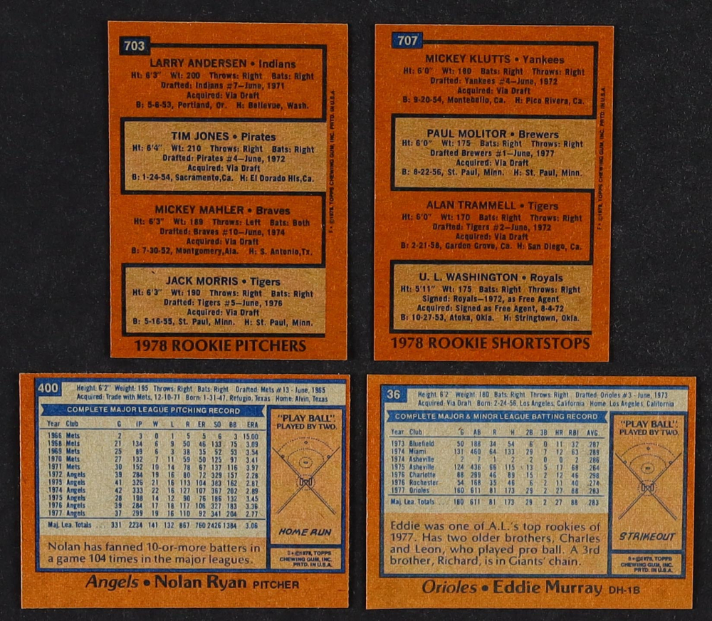 1978 Topps Baseball Complete Set of (726) Cards with Eddie Murray #36 ...