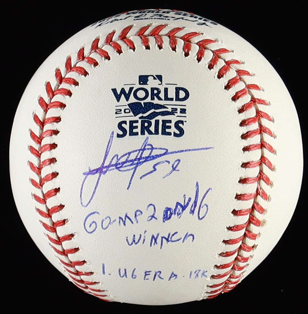 Framber Valdez Signed 2022 World Baseball Logo OML Baseball Inscribed ...