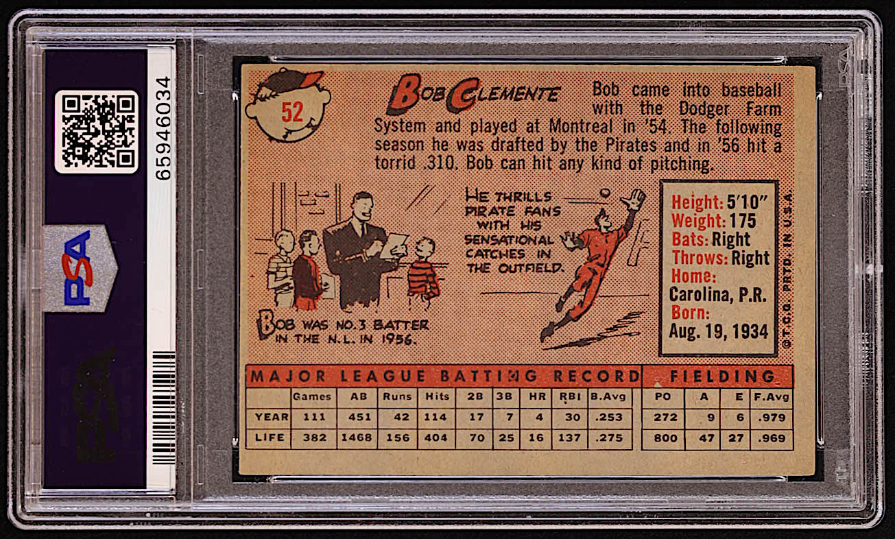 Roberto Clemente 1958 Topps #52A (PSA 5) | Pristine Auction
