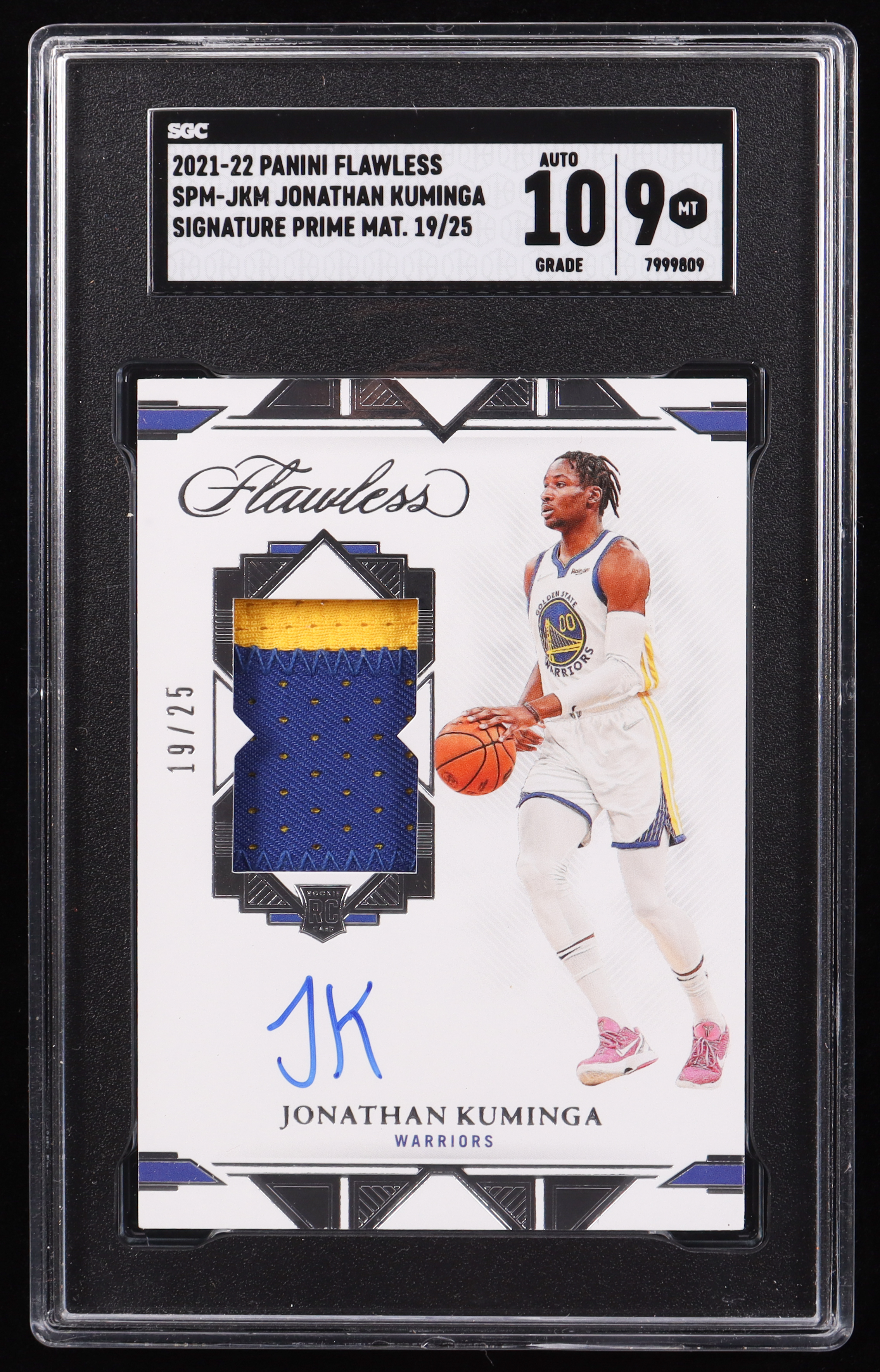 Jonathan Kuminga 2021-22 Panini Flawless Signature Prime Materials #14 ...