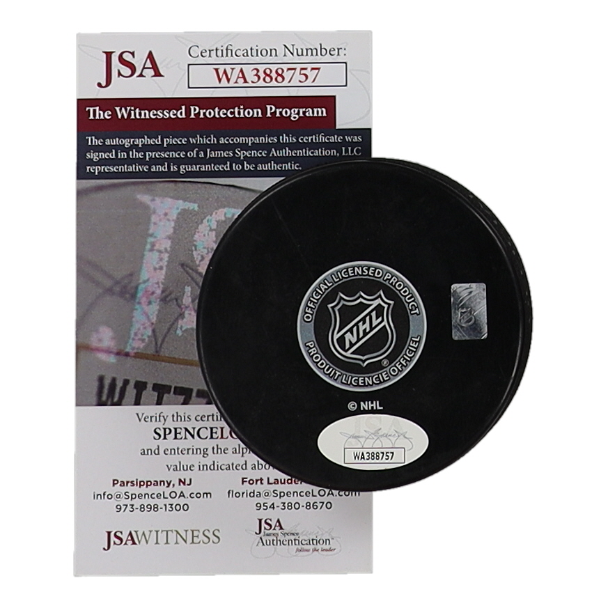 Jean Ratelle Signed Bruins Logo Hockey Puck Inscribed "HOF 85" (JSA ...