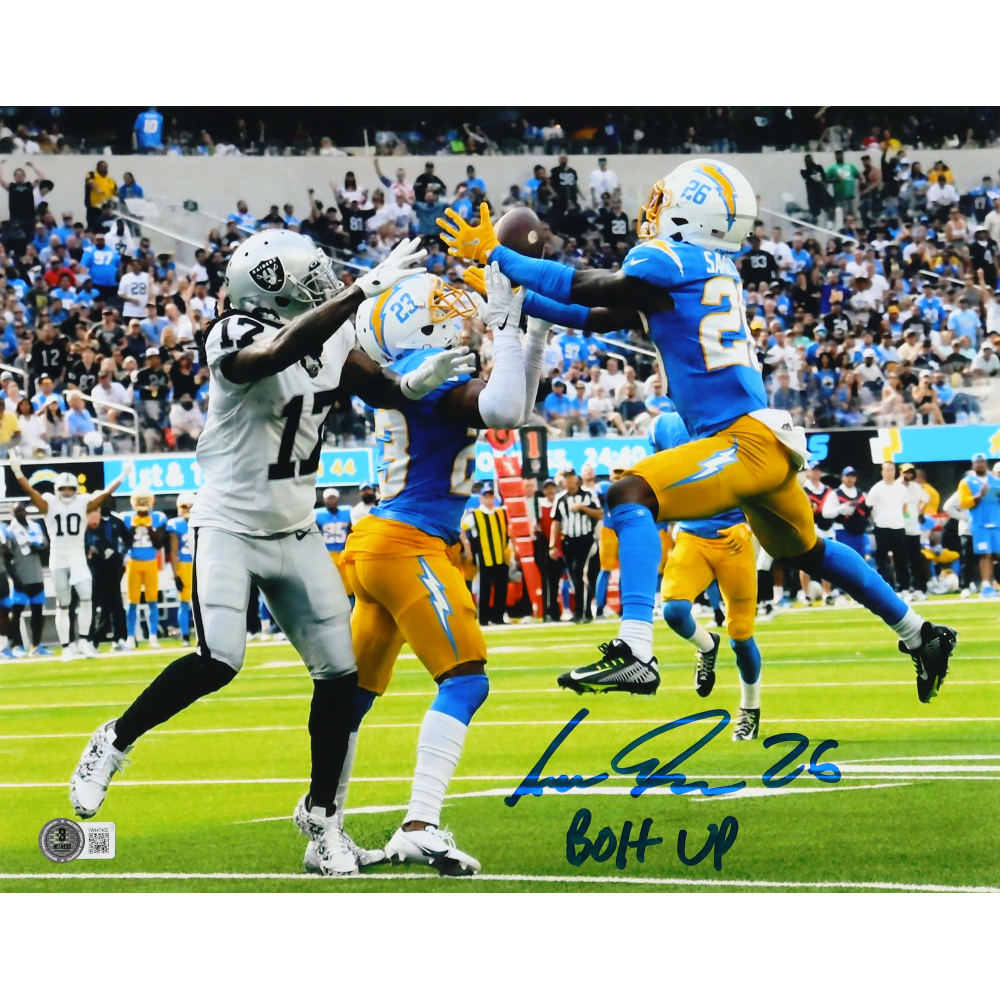 Asante Samuel Jr. Signed Chargers 11x14 Photo Inscribed "Bolt Up ...