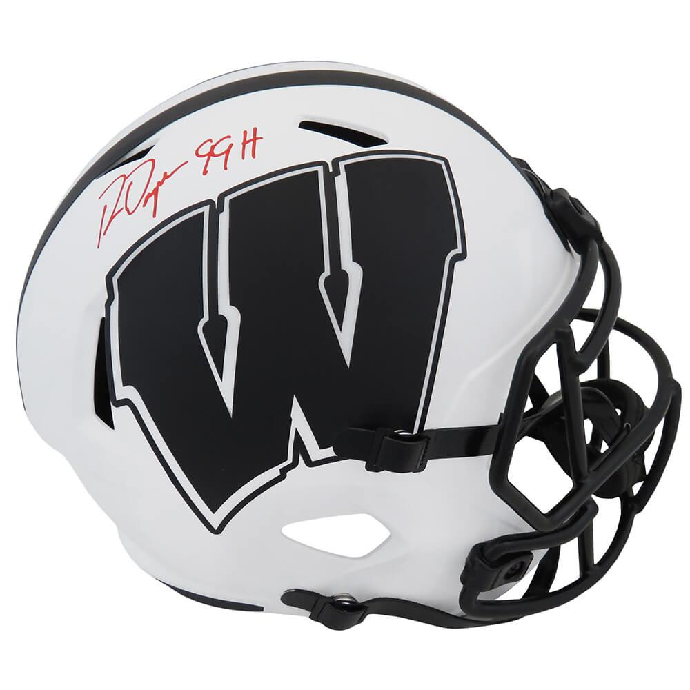 Ron Dayne Signed Wisconsin Badgers Full-Size Lunar Eclipse Alternate Speed Helmet Inscribed "99 ...