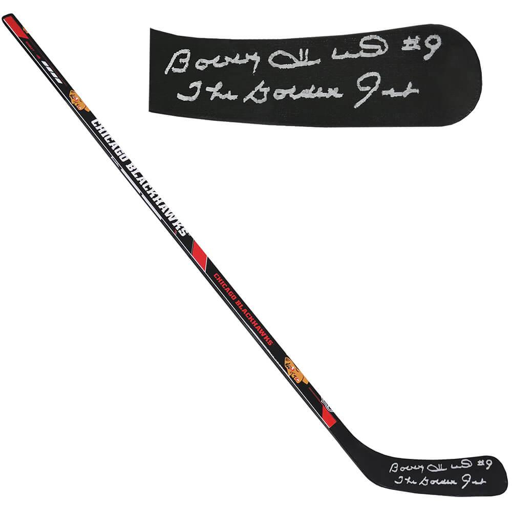 Bobby Hull Signed Blackhawks Logo Hockey Stick Inscribed "The Golden ...