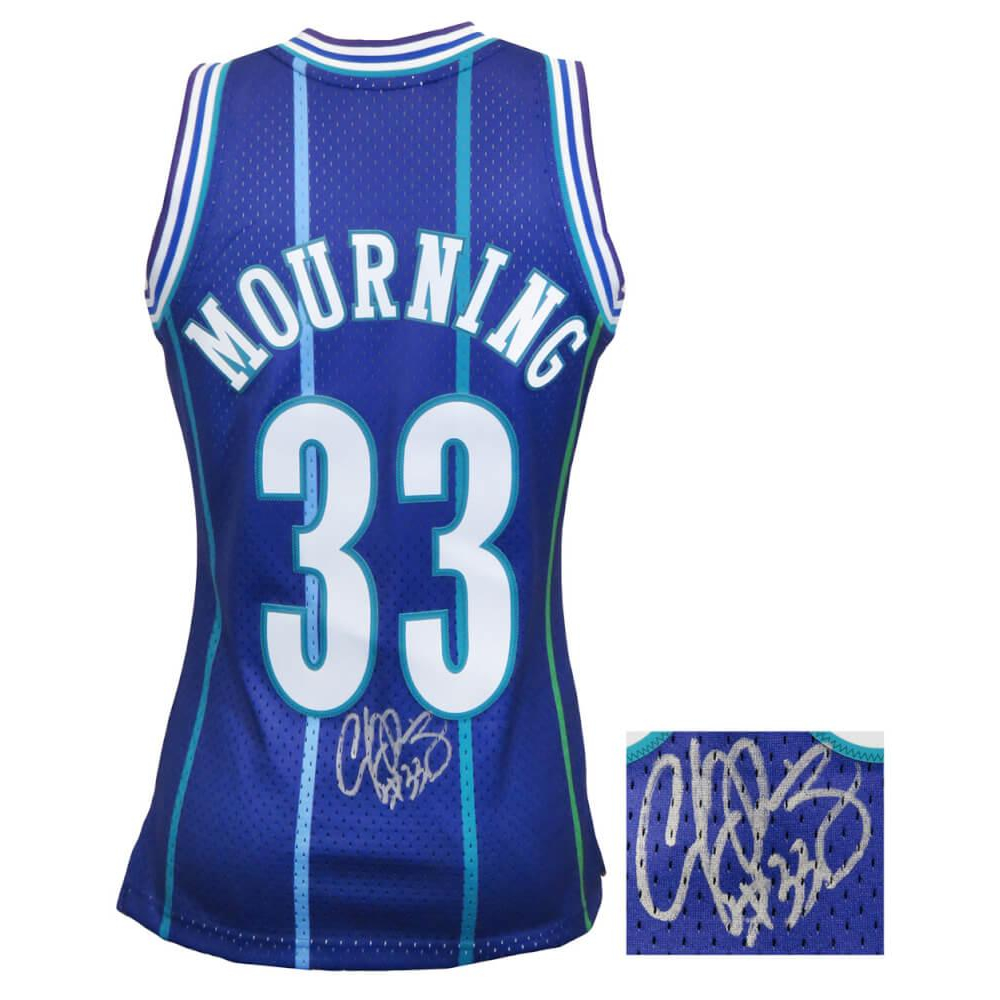 Alonzo Mourning Signed Hornets Authentic Mitchell & Ness Jersey ...