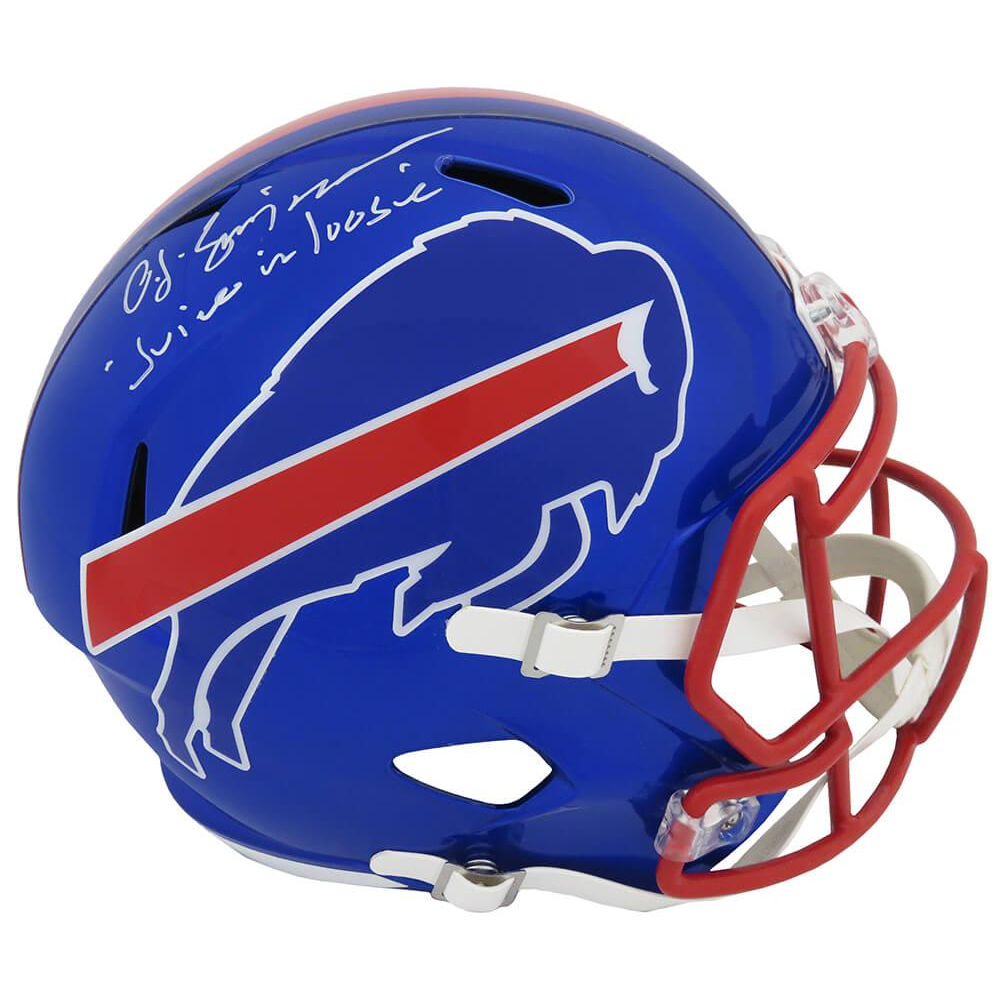 O J Simpson Signed Bills Full Size Flash Alternate Speed Helmet O J Simpson Signed Bills Full Size Flash Alternate Speed Helmet