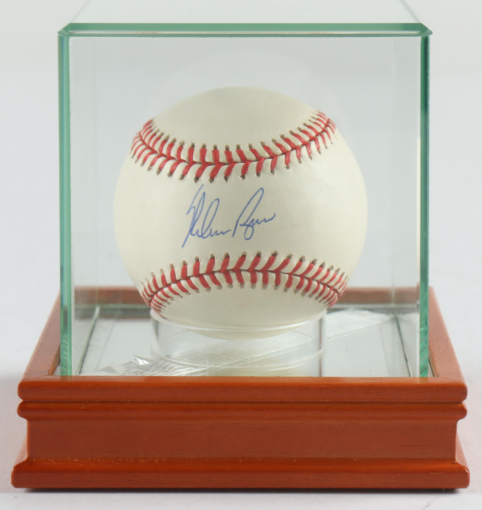 Nolan Ryan Signed ONL in Glass & Wood Display Case (PSA) | Pristine Auction