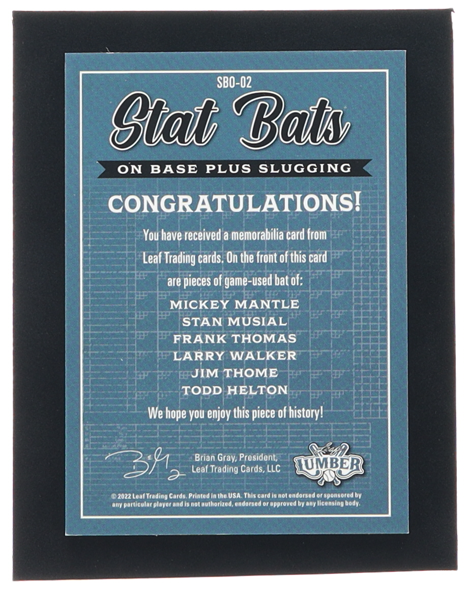 Mickey Mantle / Stan Musial / Frank Thomas / Larry Walker / Jim Thome ...
