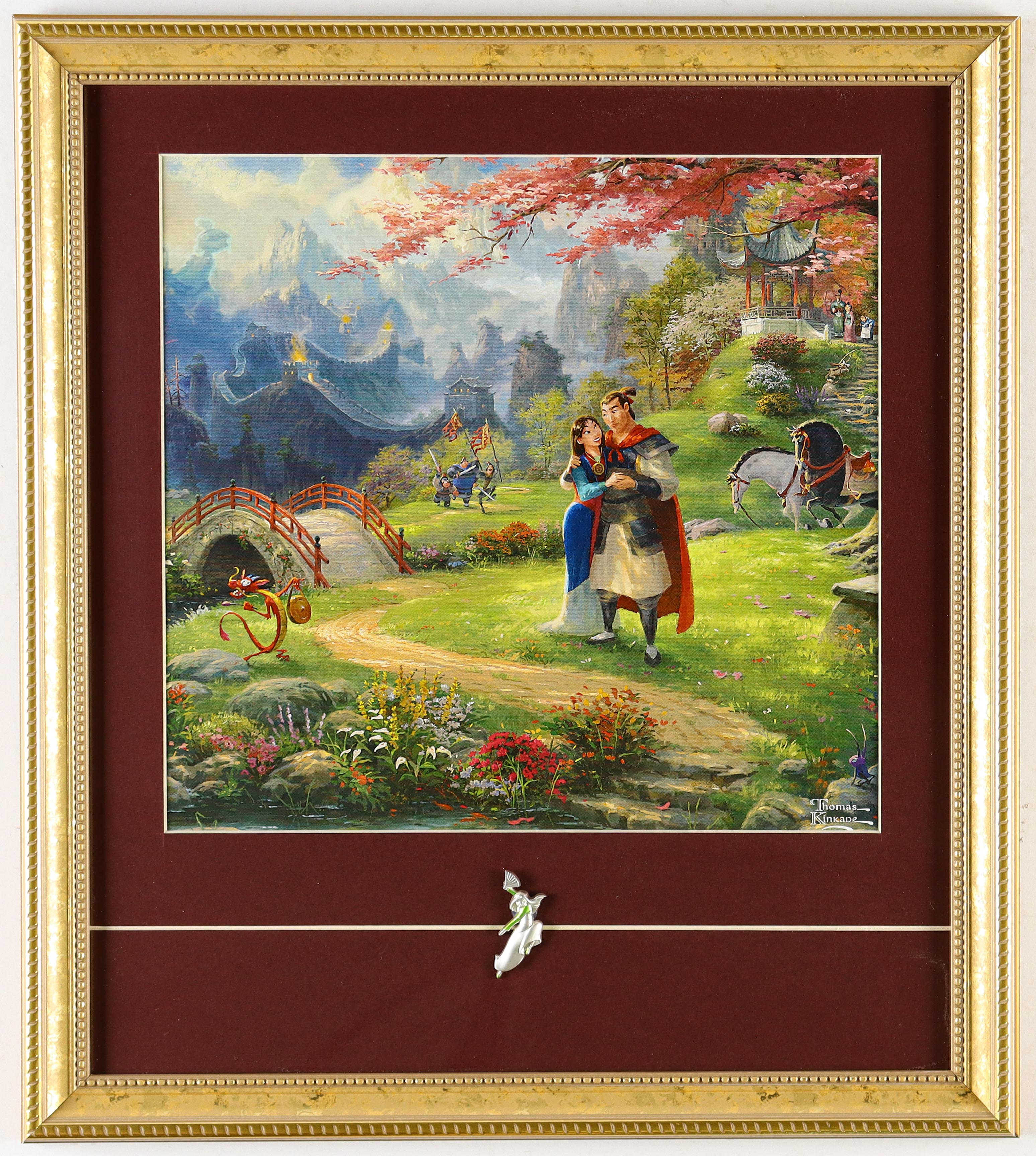 Thomas Kinkade "Mulan" Custom Framed Print Display With Mulan Platinum ...