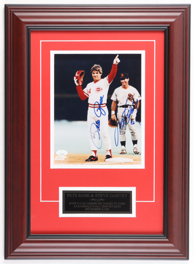 Pete Rose & Steve Garvey Signed Custom Framed Photo (JSA) | Pristine ...
