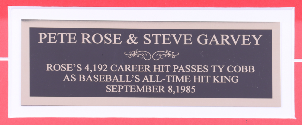 Pete Rose & Steve Garvey Signed Custom Framed Photo (JSA) | Pristine ...