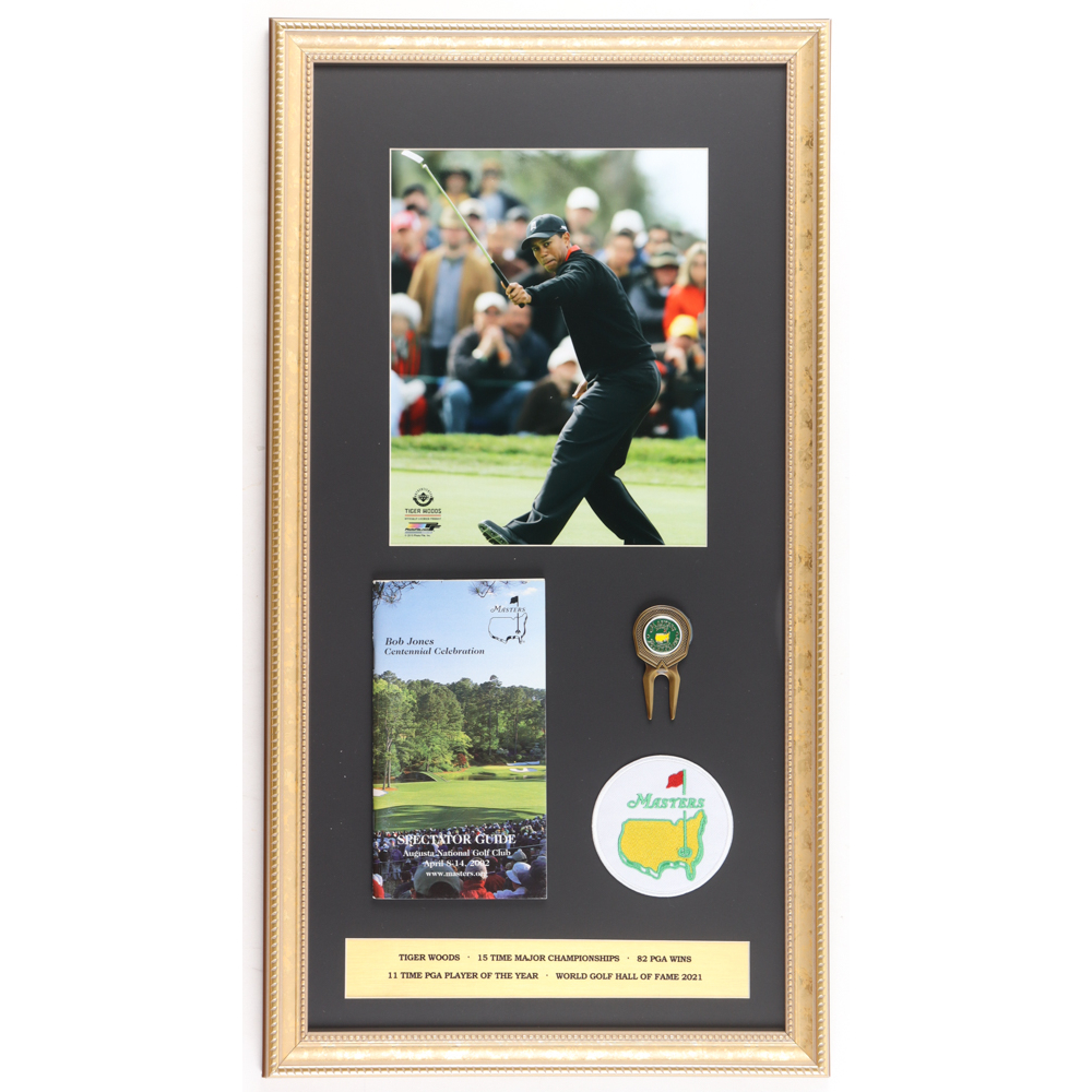 Tiger Woods Custom Framed Photo Display with 2002 Original Masters ...