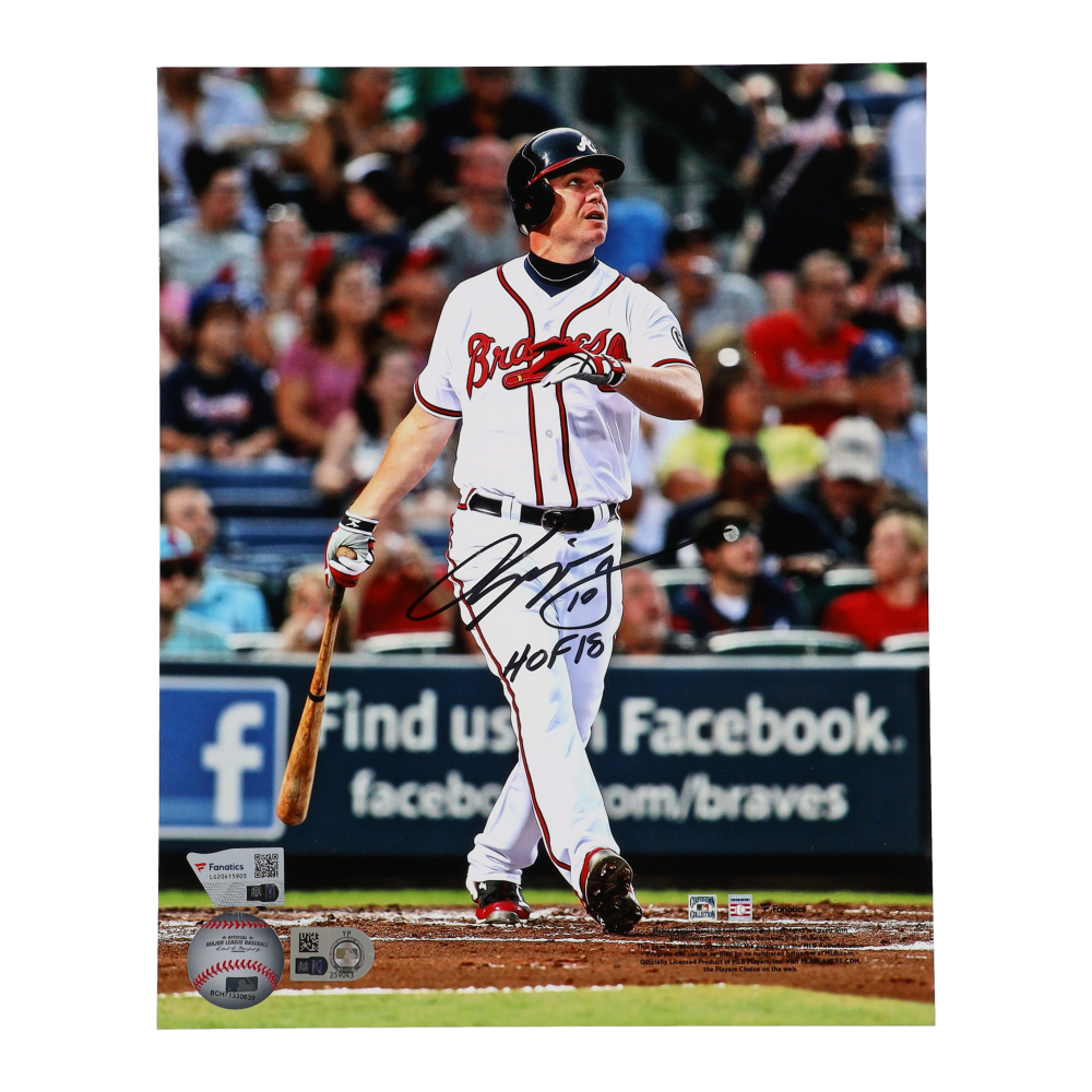Chipper Jones Signed Braves 8x10 Photo Inscribed "HOF 18" (Fanatics ...