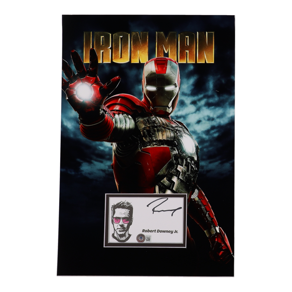 Robert Downey Jr. Signed "Iron Man" Custom Matted Portrait Cut Display ...