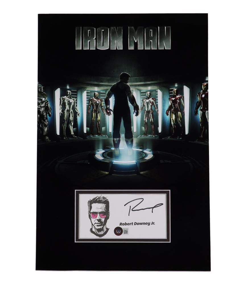 Robert Downey Jr. Signed "Iron Man" Custom Matted Portrait Cut Display ...