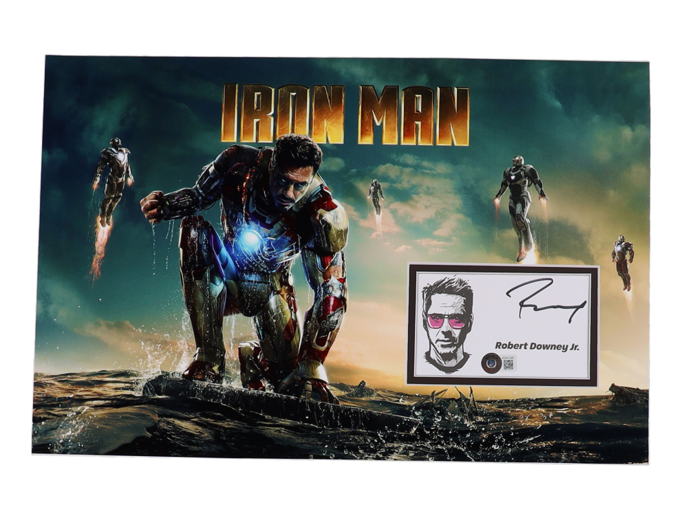 Robert Downey Jr. Signed "Iron Man" Custom Matted Portrait Cut Display ...