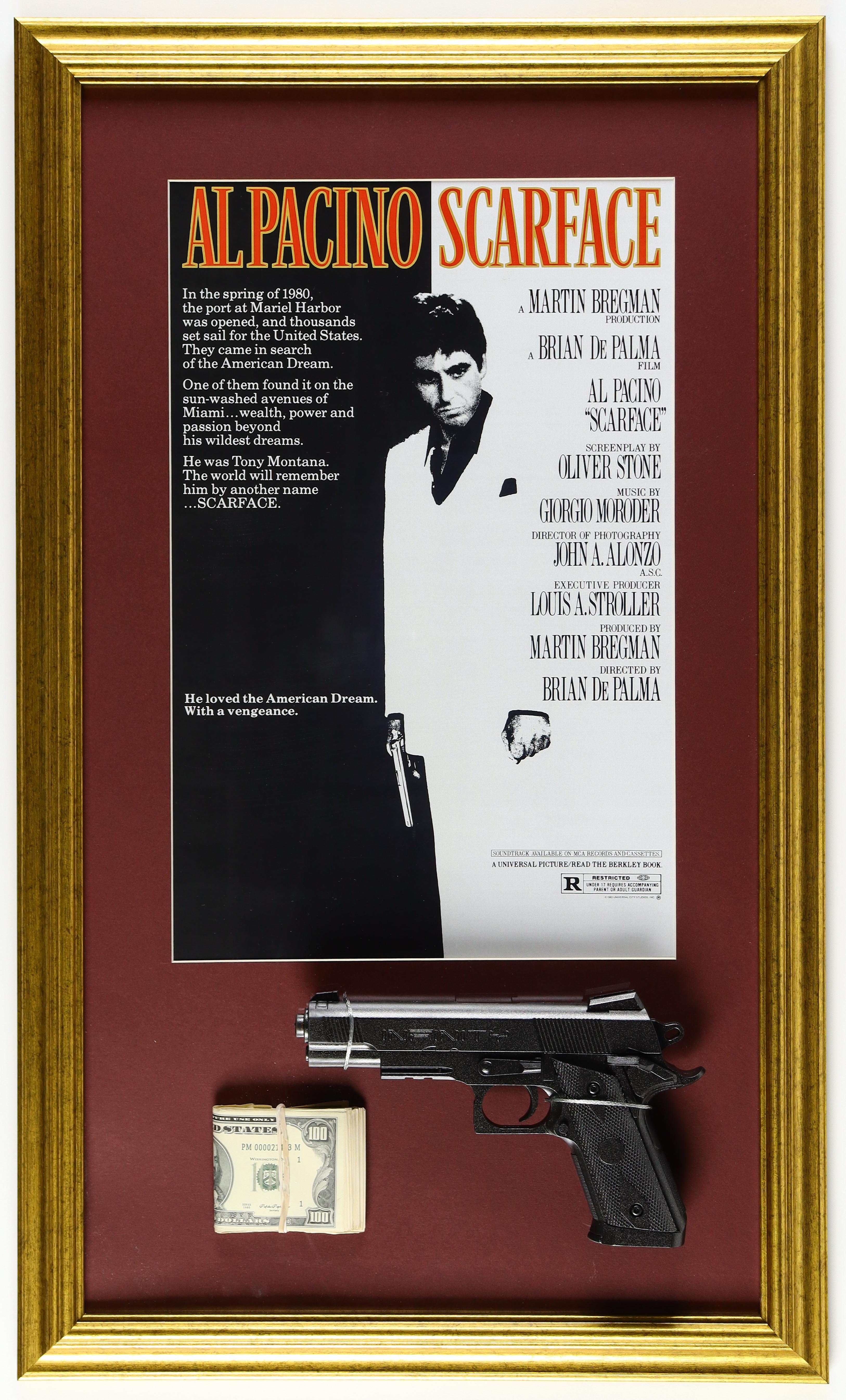 "Scarface" Custom Framed Movie Poster Display with Prop Replica Money ...