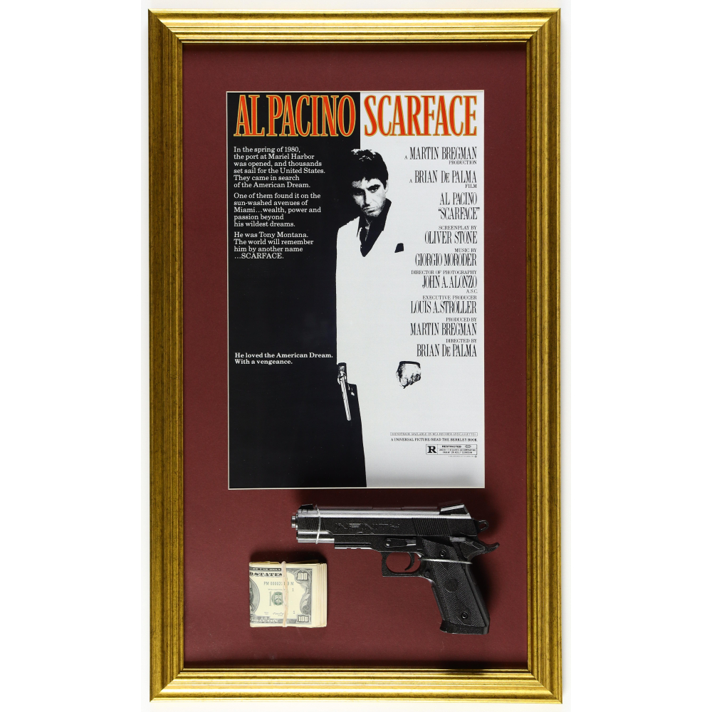 "Scarface" Custom Framed Movie Poster Display with Prop Replica Money ...