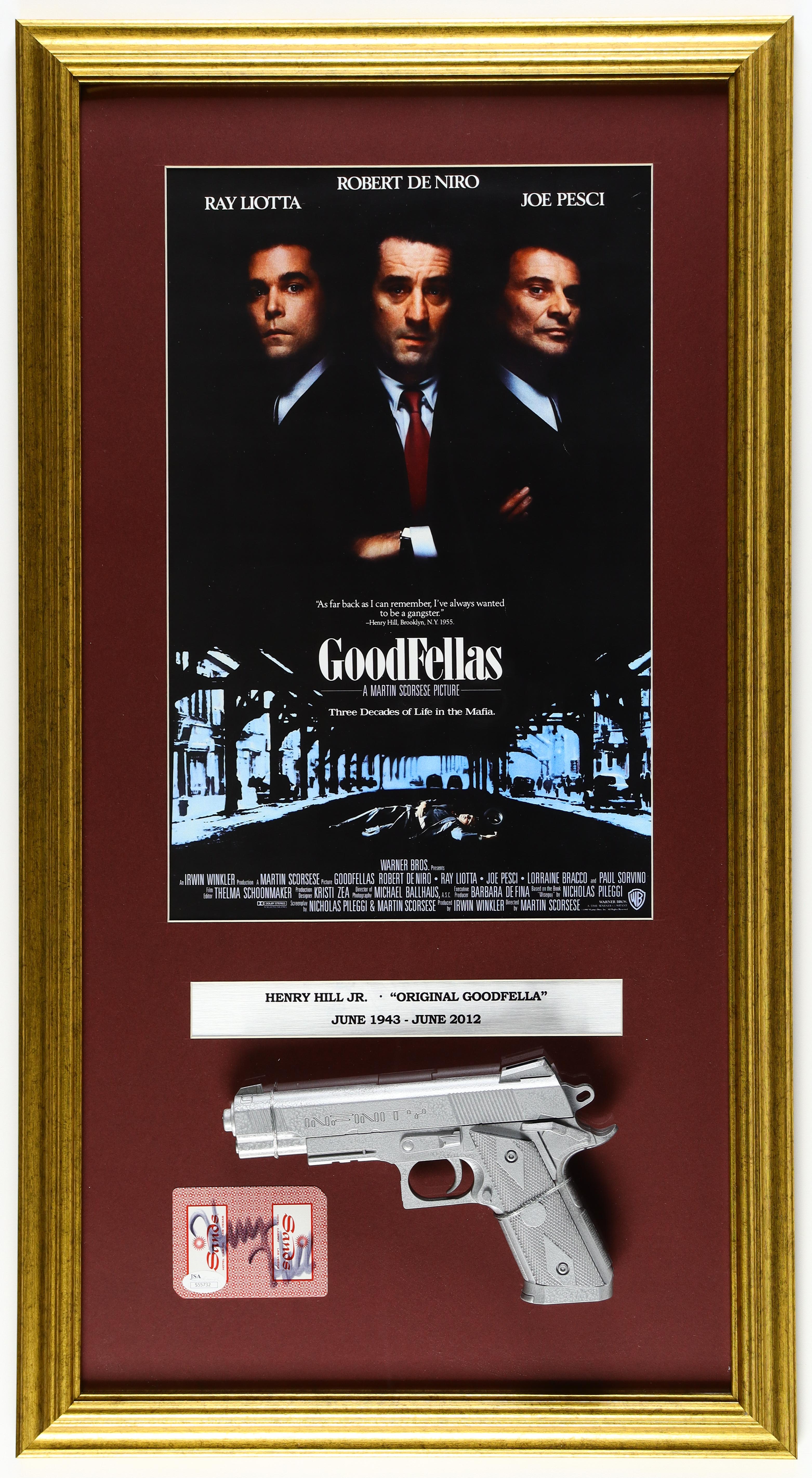 Henry Hill Signed "Goodfellas" Custom Framed Sands Hotel Playing Card ...