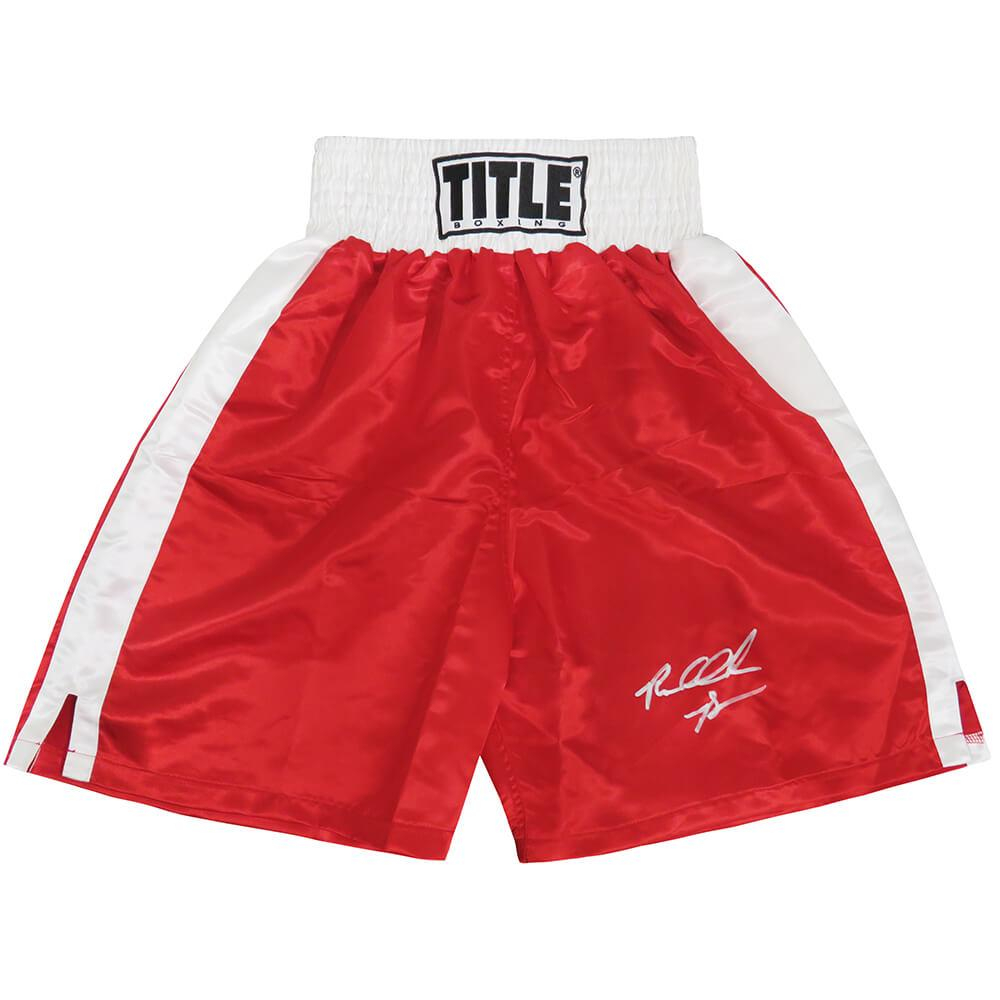 Riddick Bowe Signed Title Boxing Trunks (Schwartz) | Pristine Auction