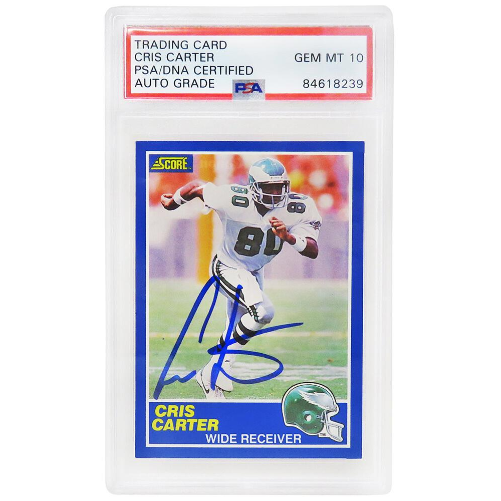 Cris Carter Signed 1989 Score #72 RC (PSA | Autograph Graded 10 ...