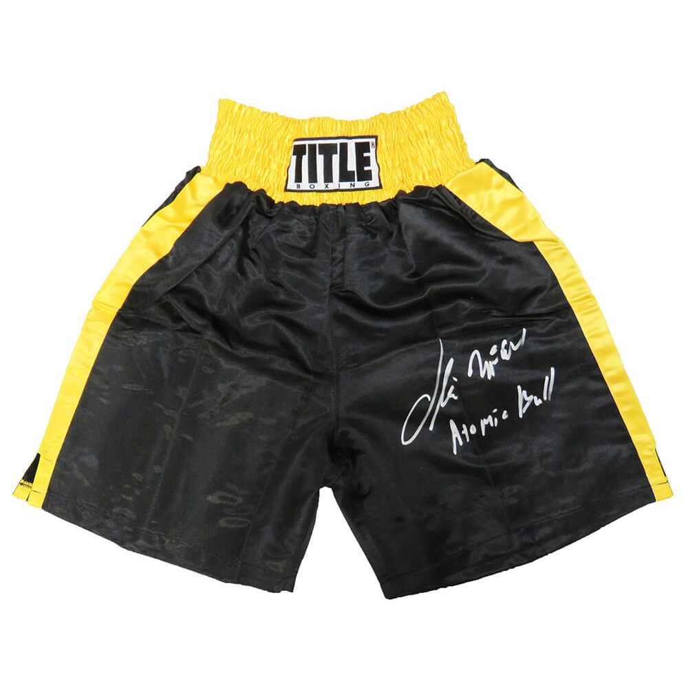 Oliver McCall Signed Signed Boxing Trunks Inscribed "Atomic Bull ...