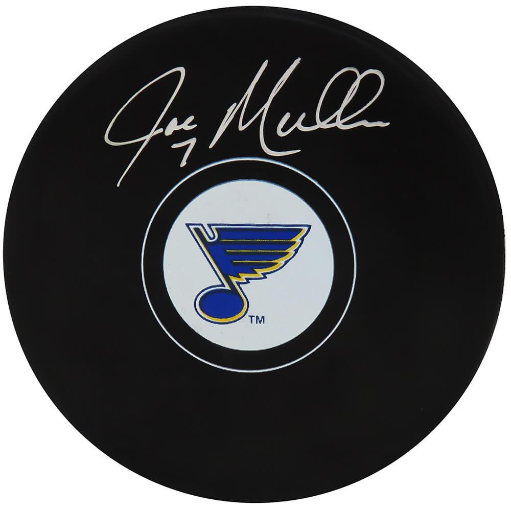 Joe Mullen Signed Blues Logo Hockey Puck (Schwartz) | Pristine Auction