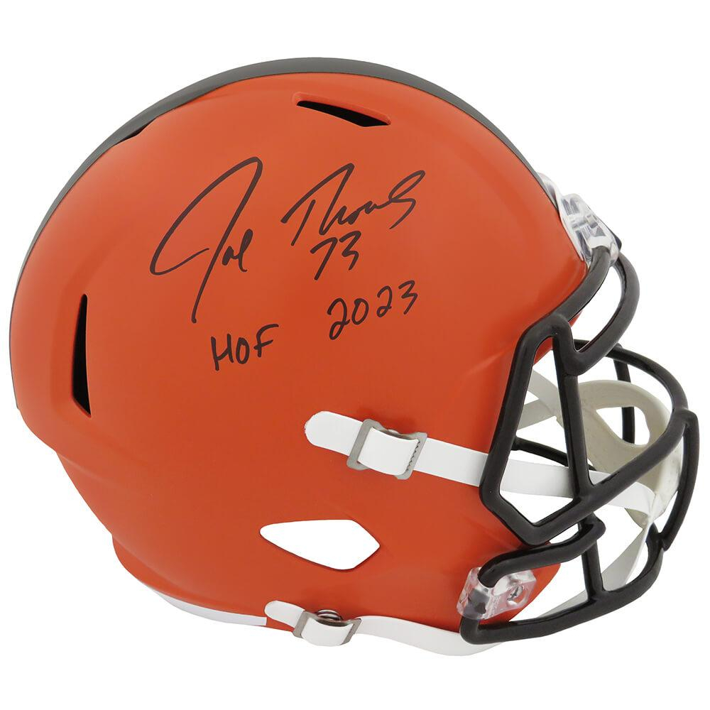 Joe Thomas Signed Browns Full-Size Speed Helmet Inscribed "HOF 2023 ...