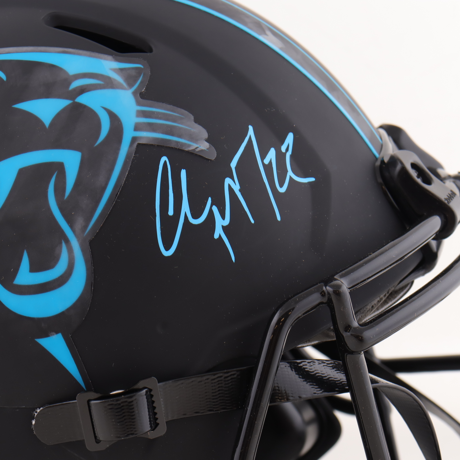 Christian McCaffrey Signed Panthers Full-Size On-Field Authentic Eclipse Alternate Speed Helmet ...