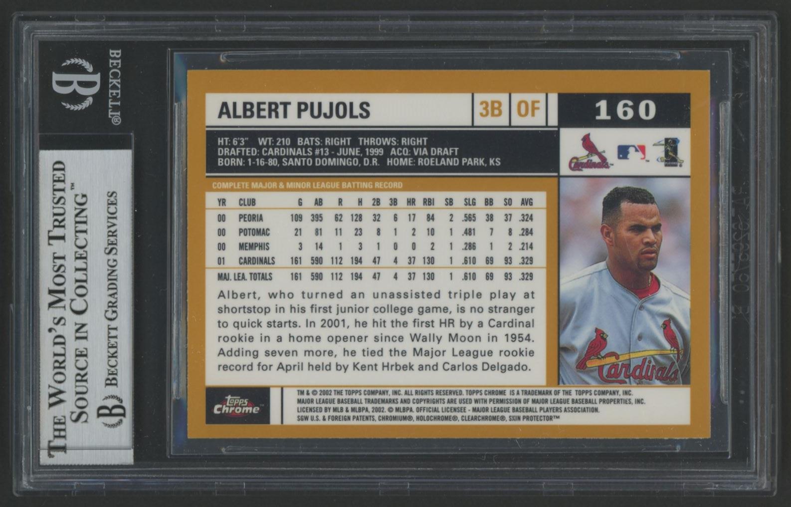 Albert Pujols Signed 2002 Topps Chrome #160 (BGS) | Pristine Auction