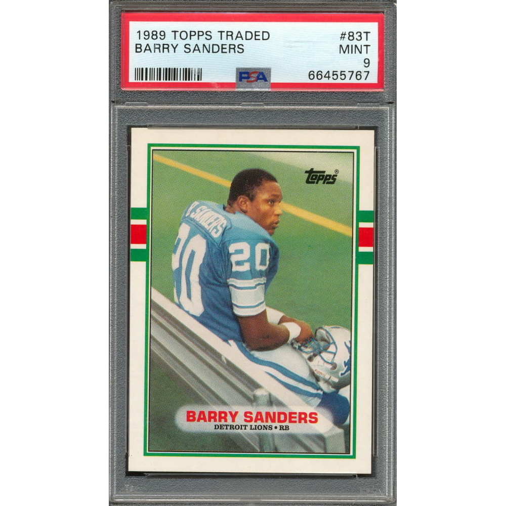 Barry Sanders 1989 Topps Traded #83T RC (PSA 9) | Pristine Auction