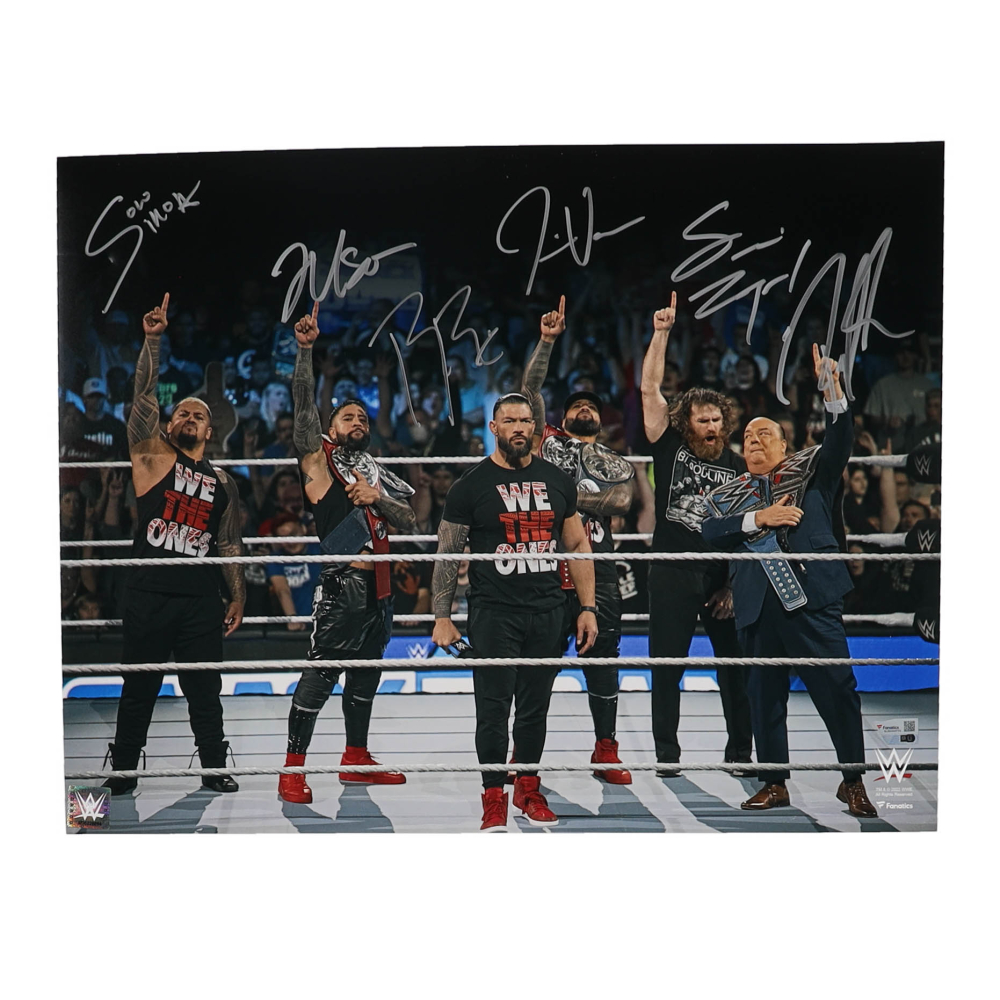 "The Bloodline" WWE 16x20 Photo Signed By Roman Reigns, Jimmy Uso, Jey ...