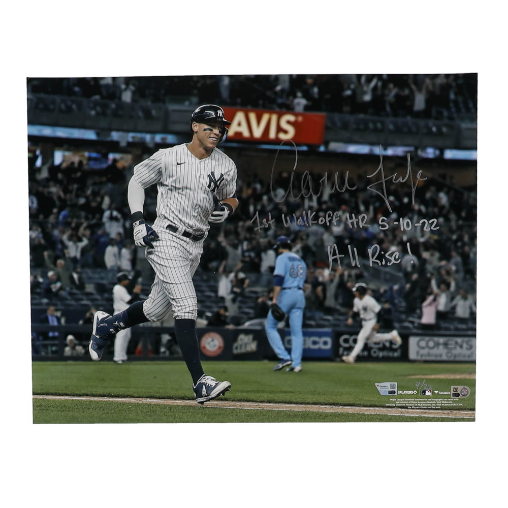Aaron Judge Signed Yankees 16x20 Photo Inscribed "1st Walk Off HR 5-10 ...