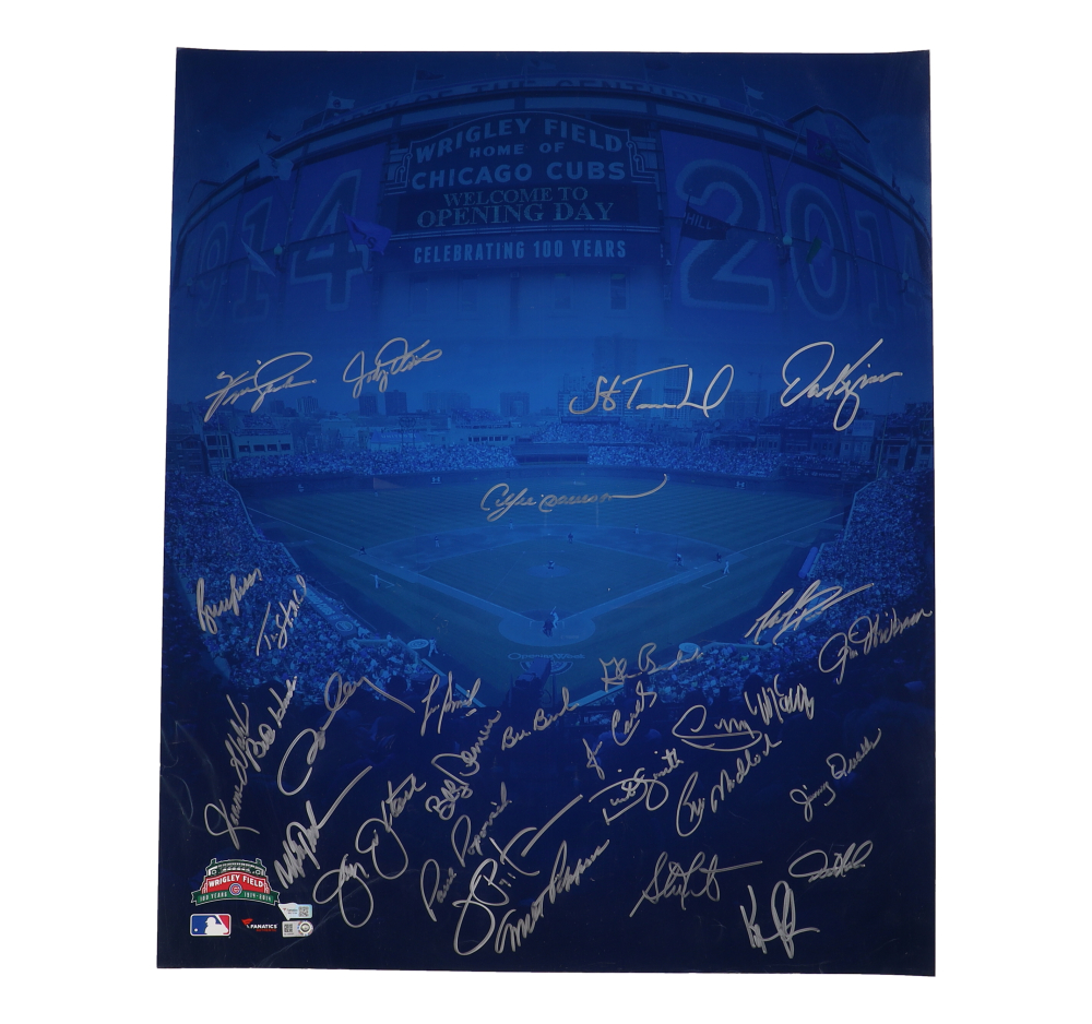 "Wrigley Field 100 Years" 20x24 Photo Signed By (29) With Tim Stoddard ...