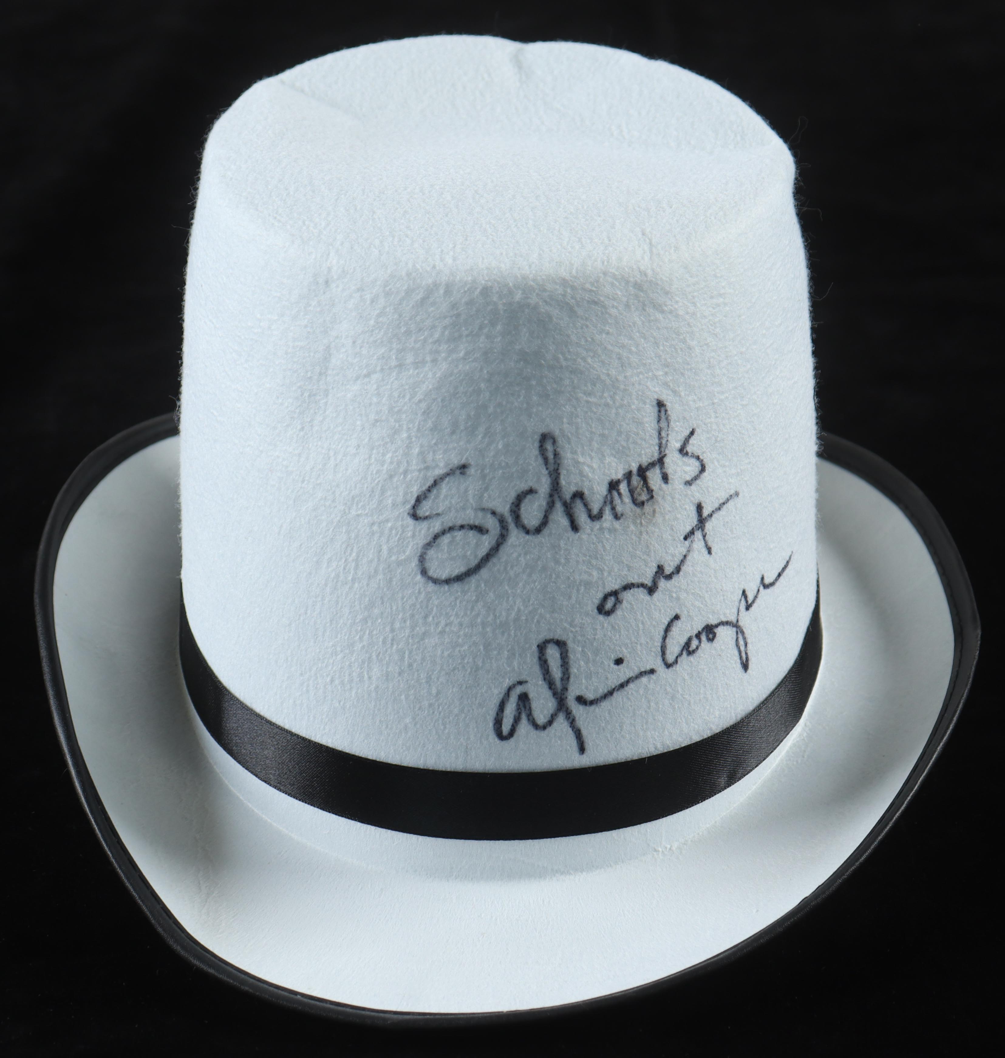 Alice Cooper Signed Top Hat Inscribed "School's Out!" (Beckett ...