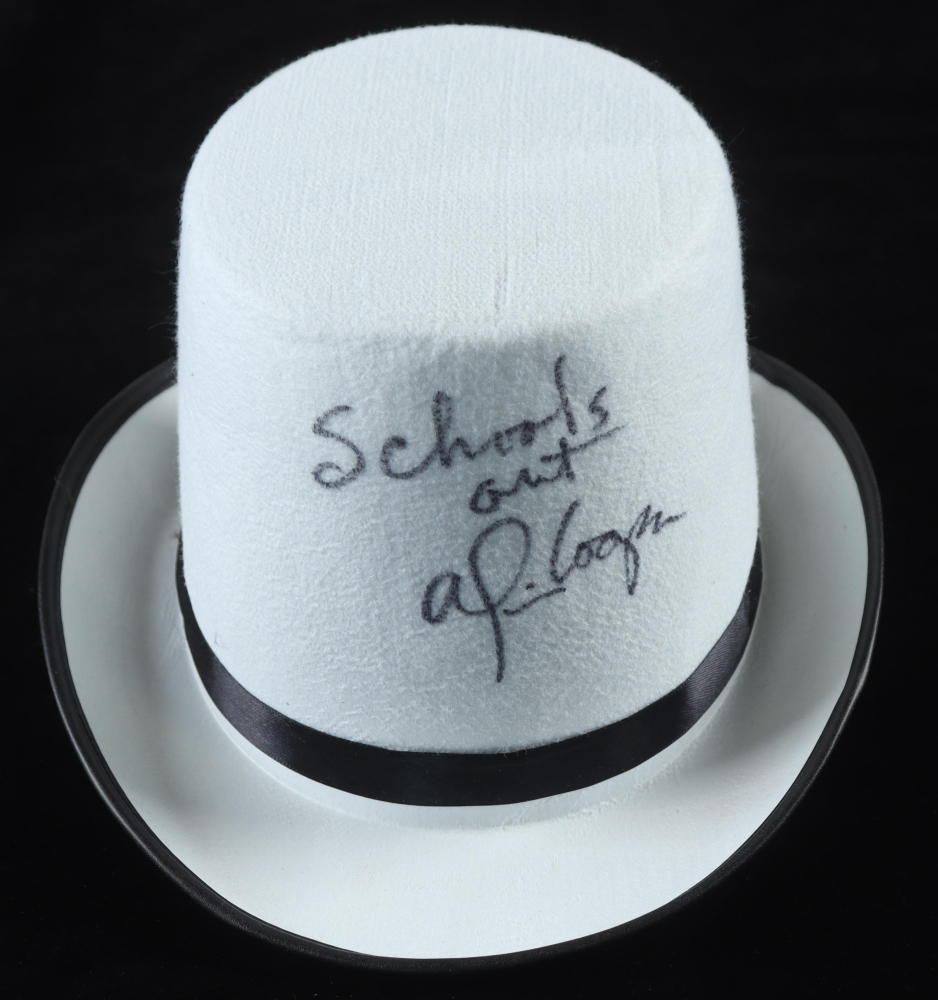 Alice Cooper Signed Top Hat Inscribed "School's Out" (Beckett ...
