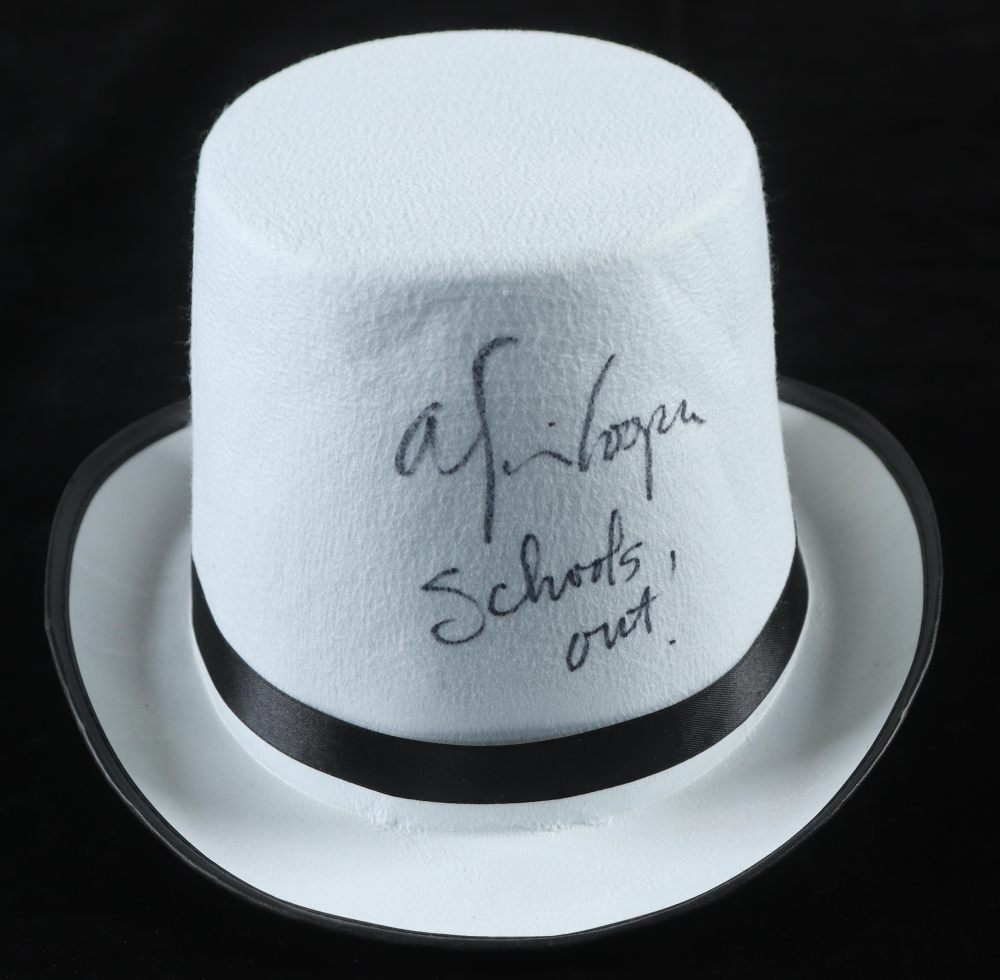 Alice Cooper Signed Top Hat Inscribed "School's Out!" (Beckett ...