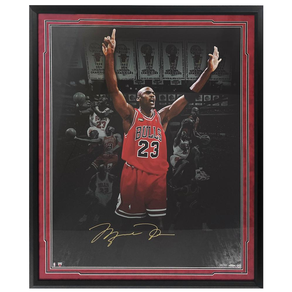 Michael Jordan Signed LE Bulls "6 Banners" Custom Framed Photo (UDA ...