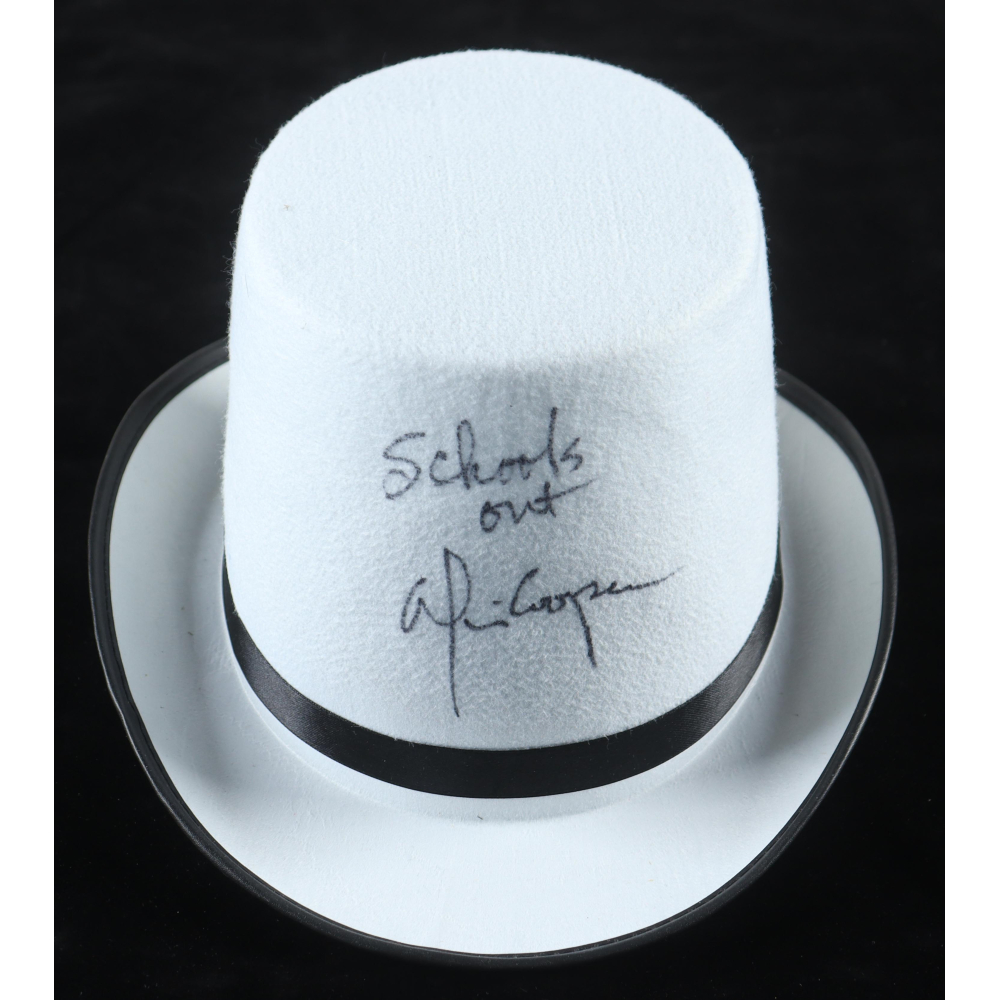 Alice Cooper Signed Top Hat Inscribed "School's Out" (Beckett ...
