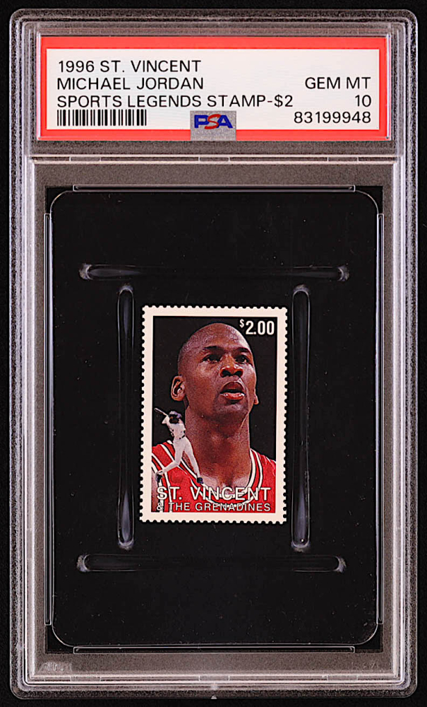 Michael Jordan 1996 St. Vincent Sports Legends Stamps #NNO (PSA 10 ...